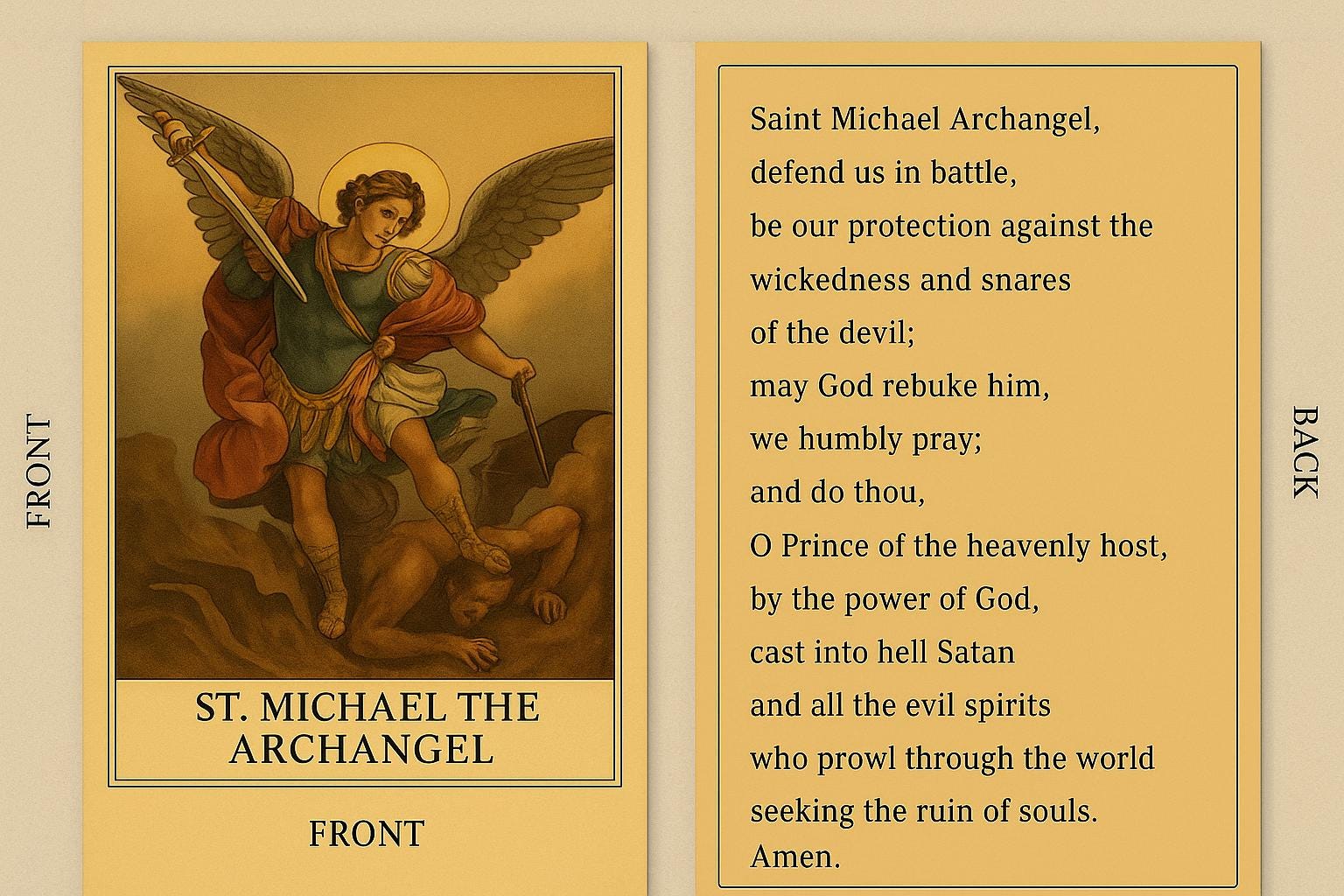 St. Michael the Archangel Prayer Card | Catholic Printable Spiritual ...