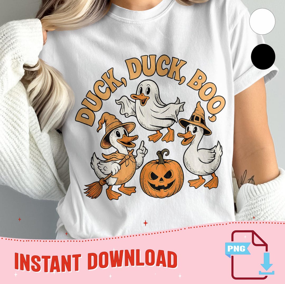 Duck Duck Boo Png, Funny Duck Duck Boo PNG, Spooky Pumpkin Halloween ...