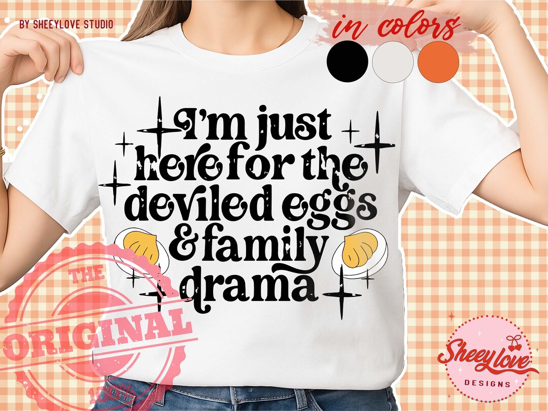 Funny Thanksgiving Deviled Eggs SVG PNG: Family Drama Design (digital ...
