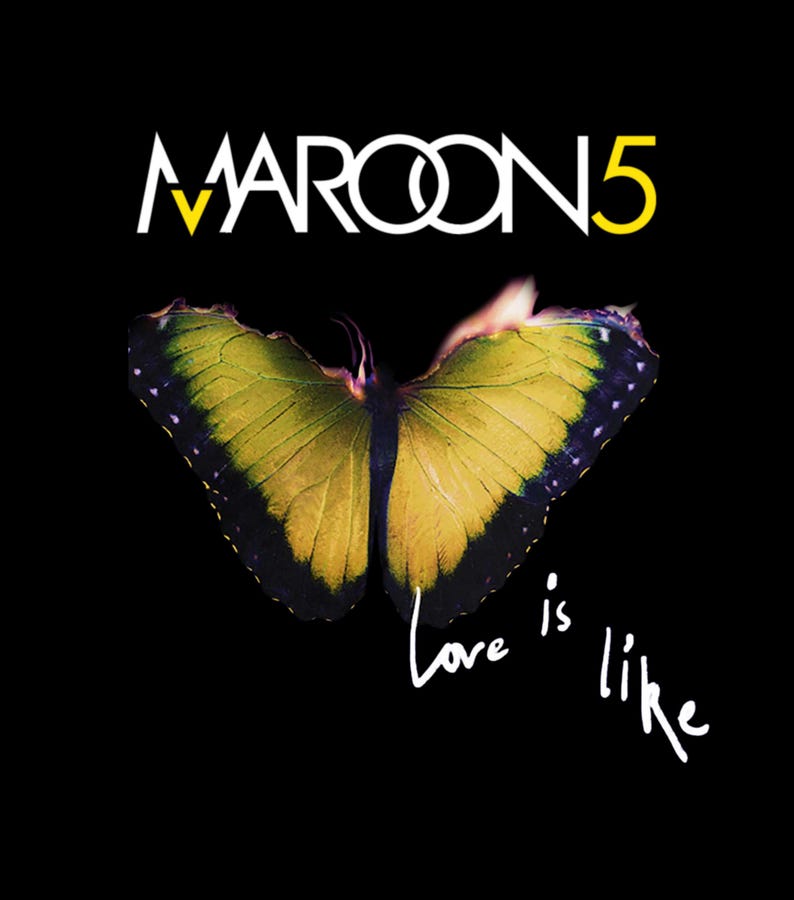 Maroon 5 Png, Maroon Five Love is Like Tour 2025 T-shirt | Burning ...