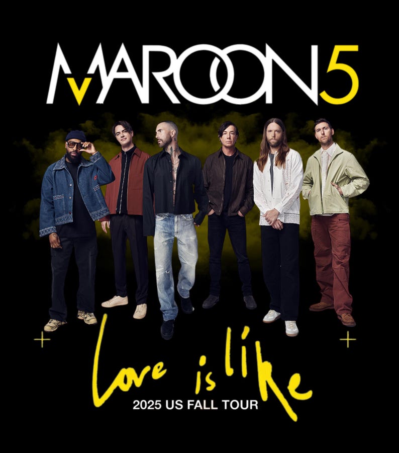 Maroon 5 Png, Maroon Five Love is Like Tour 2025 T-shirt | Graphic Tee ...