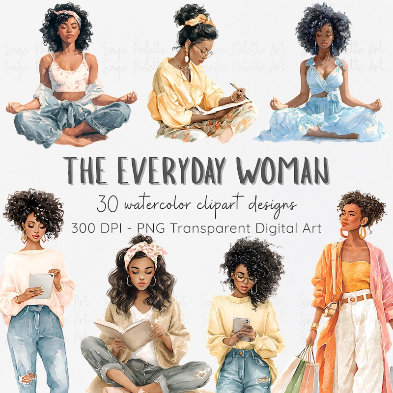 Black Women in Watercolor - Etsy
