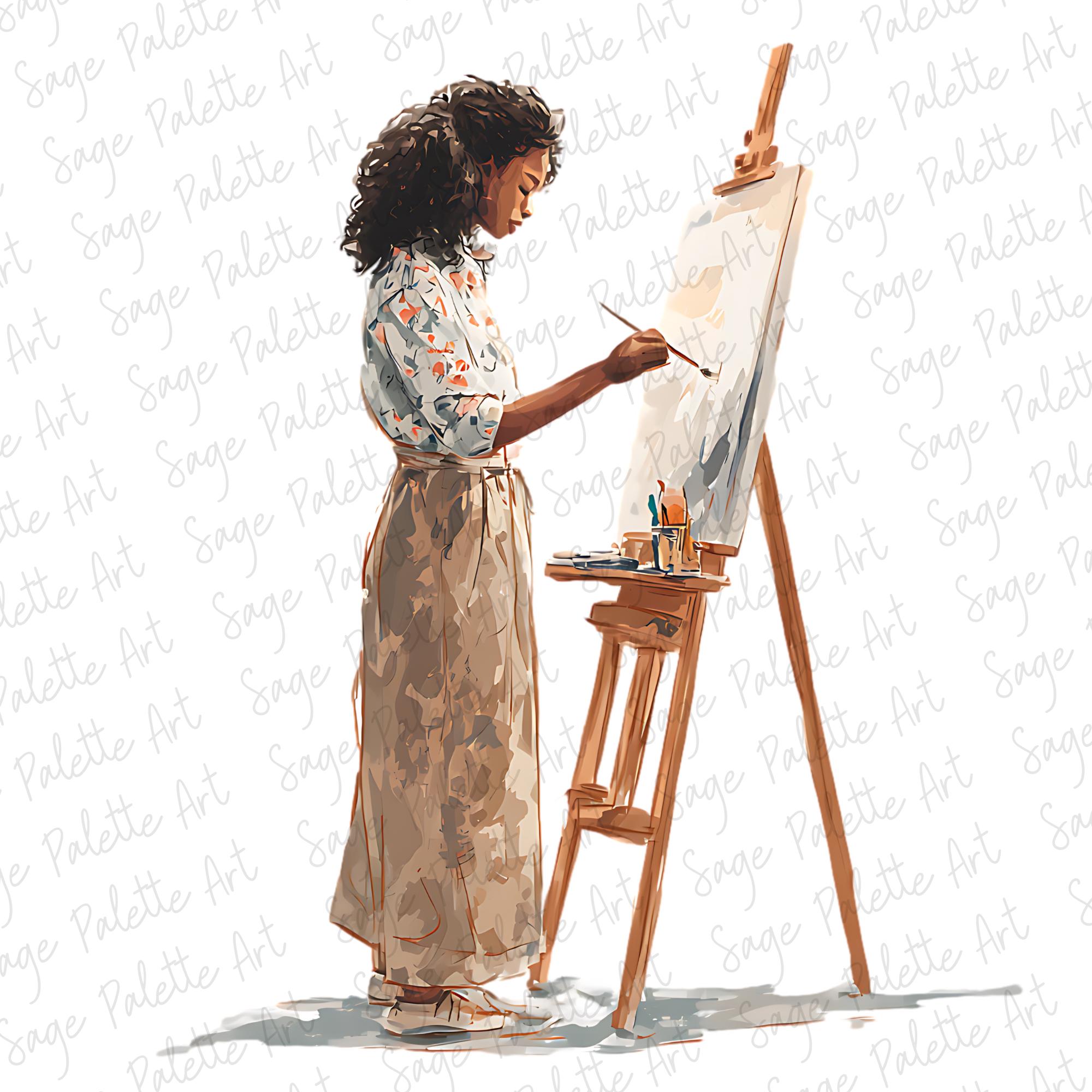 Black Woman Clipart Bundle: Watercolor Pngs for DIY Designs | Digital ...