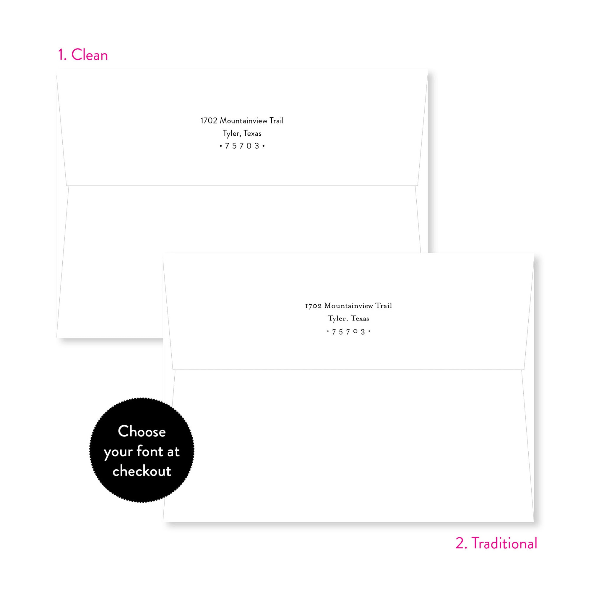 Return address printing on envelopes, customized envelope listing ...