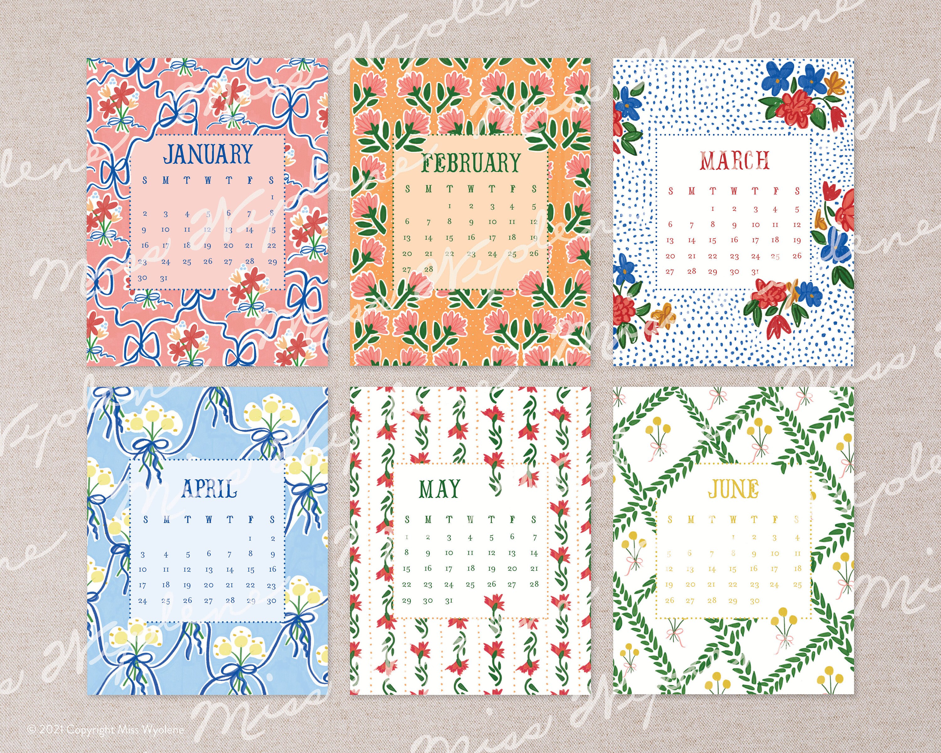 2026 Desktop Calendar: Grandmillennial Floral Design With Stand - Etsy