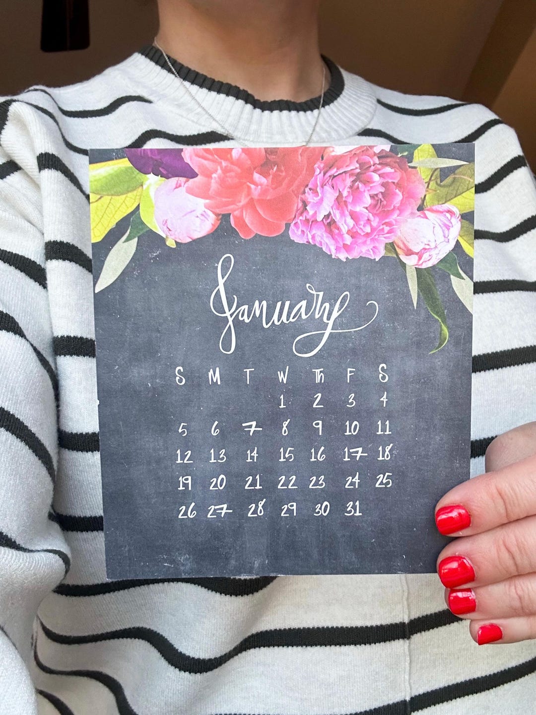 Floral Desktop Calendar, Mini Desk Calendar With CD Case Stand, Cute ...