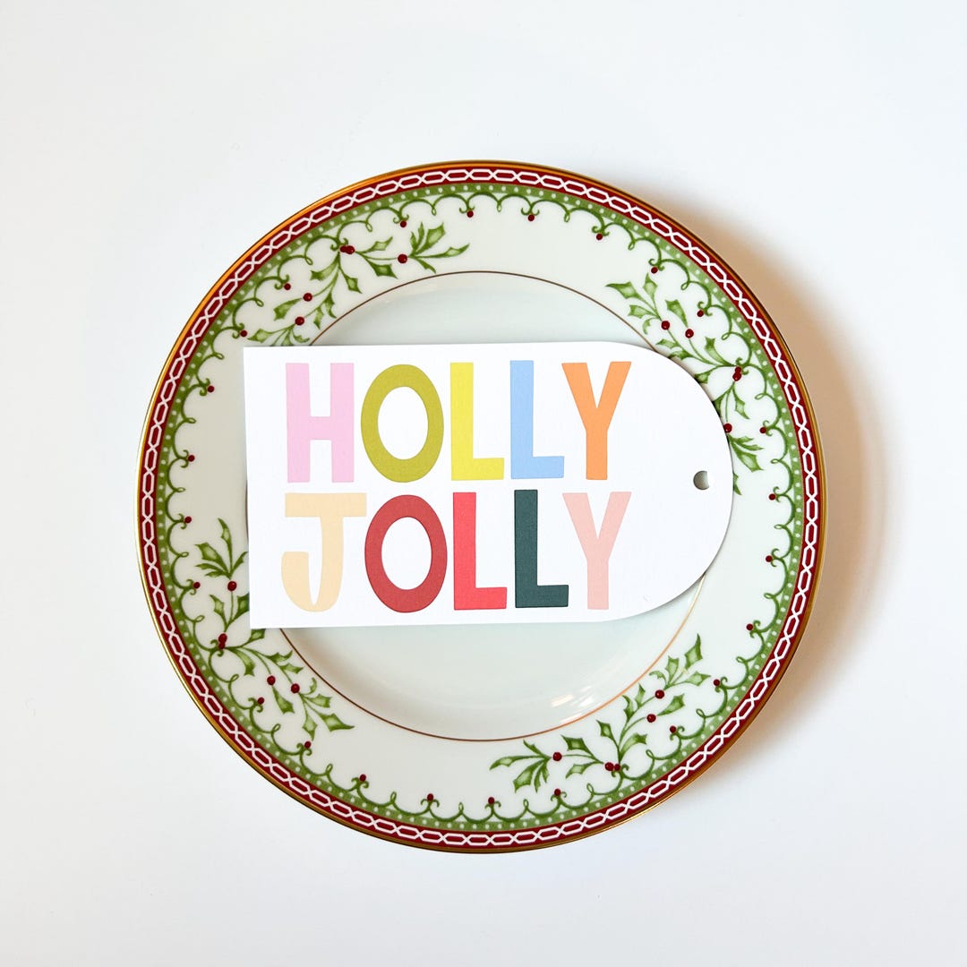 Holly Jolly Christmas Gift Tags, Set of 10 - Etsy