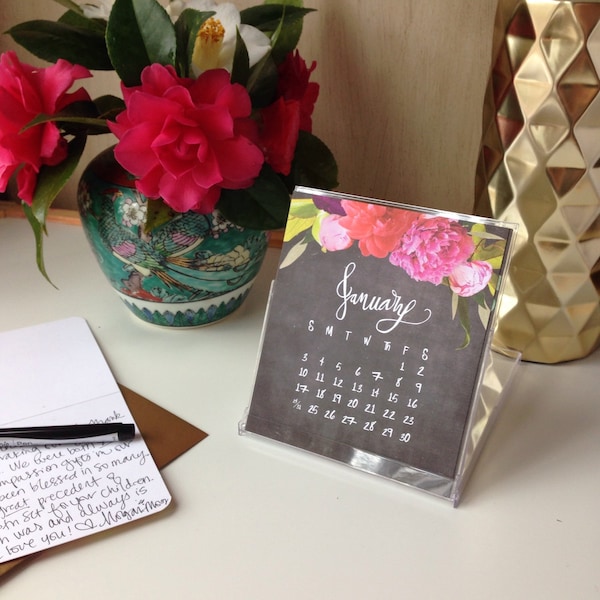 Desk Calendar With Stand - Etsy