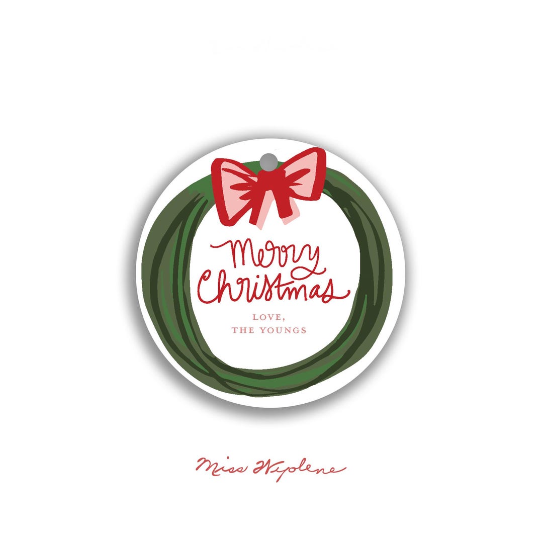 Round Christmas Tags Personalized Christmas Gift Tags Custom Christmas ...