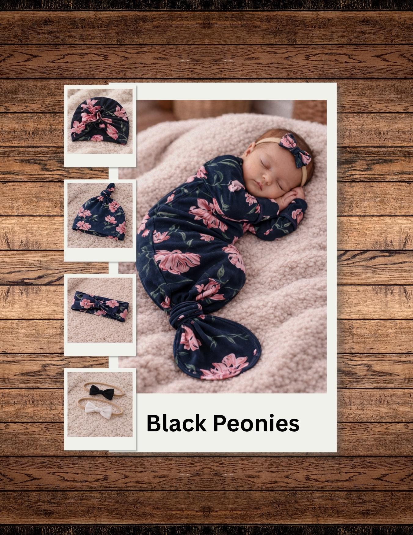 Floral Knotted Baby Gown | DBP Cotton, Convertible Mittens | Preemie ...