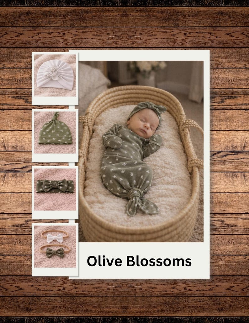 Floral Knotted Baby Gown | DBP Cotton, Convertible Mittens | Preemie ...