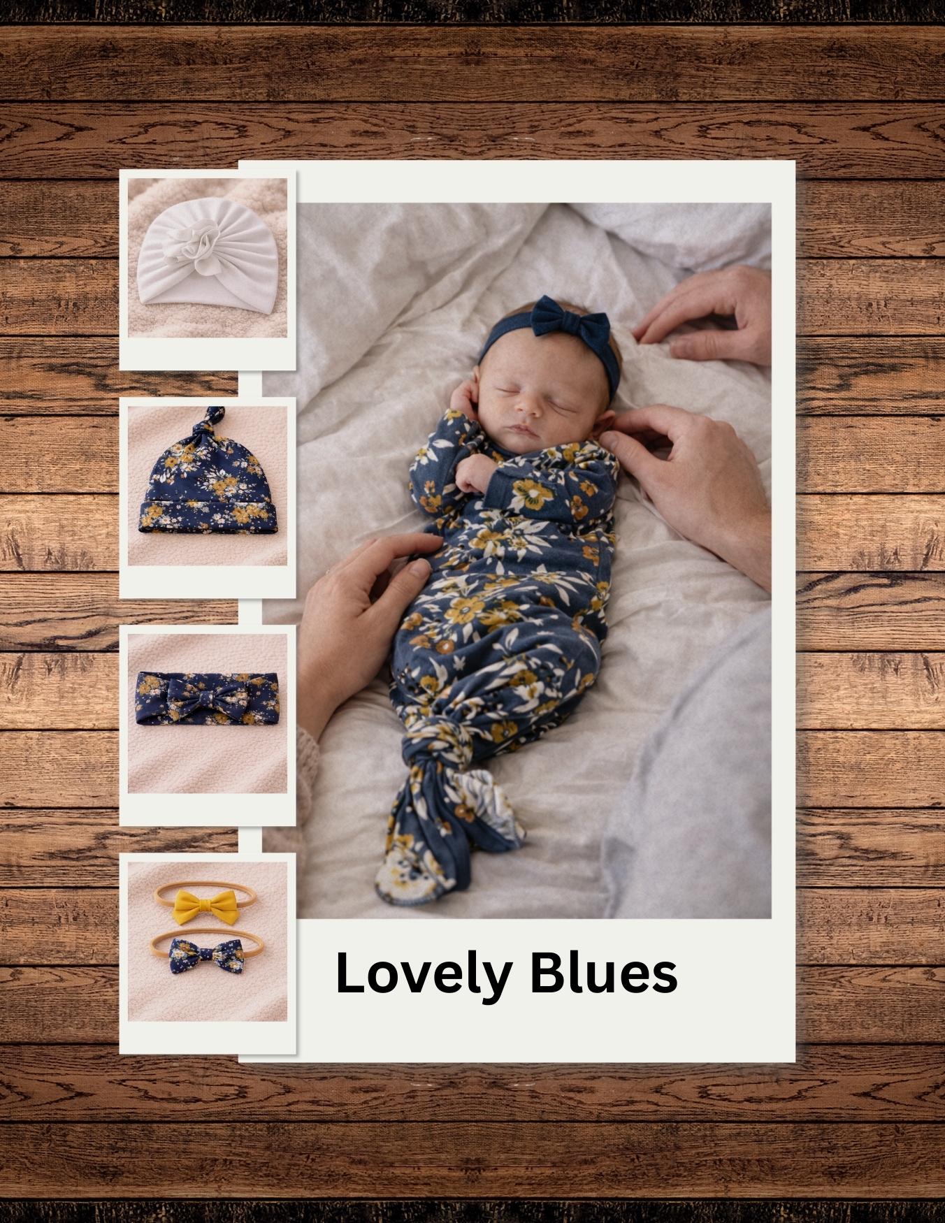 Floral Knotted Baby Gown | DBP Cotton, Convertible Mittens | Preemie ...
