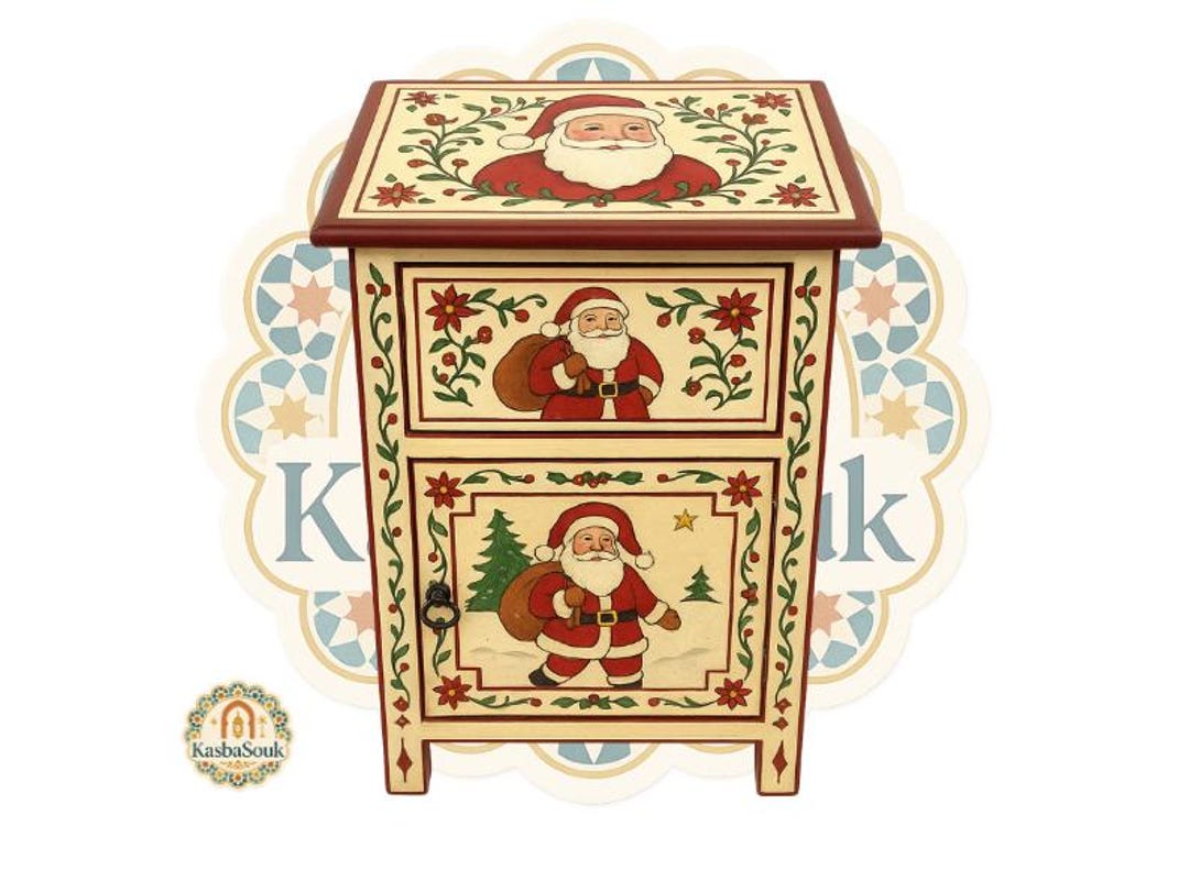 Hand-painted Santa Bedside Table – Christmas Nightstand Decor - Etsy