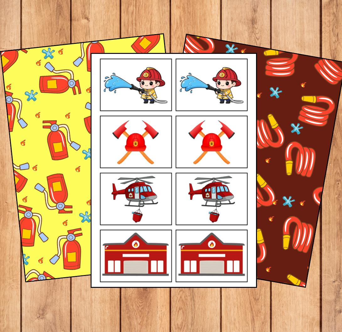 Firefighter Memory Game, Montessori Matching Cards (PDF & JPG ...