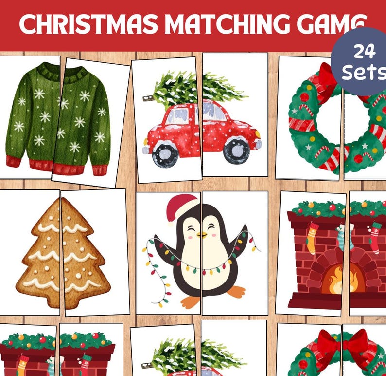 Christmas Matching Game: Montessori Holiday Activity (PDF & JPG) - Etsy