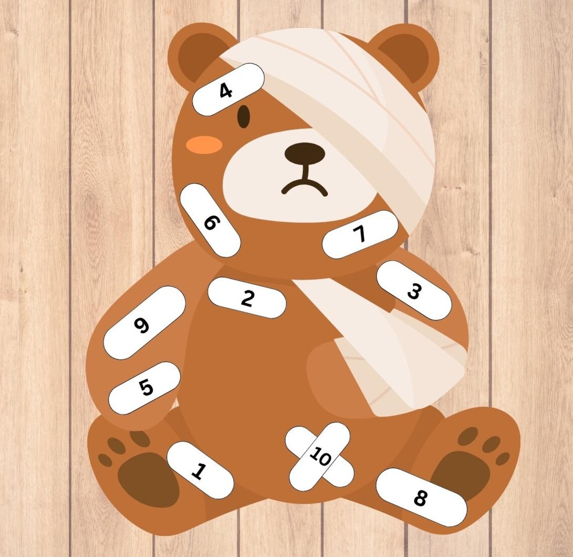 Sick Teddy Counting Game: Numbers 1-10, Preschool Printable (PDF & JPG ...