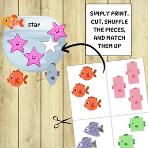 Fish Shape Sorting Game: Montessori Toddler Matching Activity (PDF ...