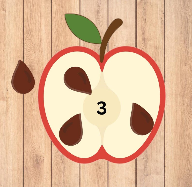 Apple Seeds Counting Game: Montessori Numbers Learning (printable PDF ...