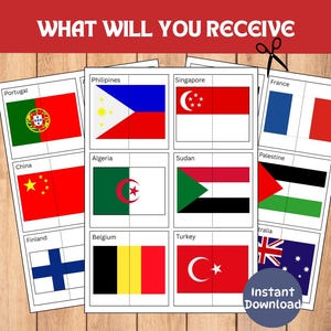 National Flags Matching Game: Montessori Geography Printable (PDF & JPG ...