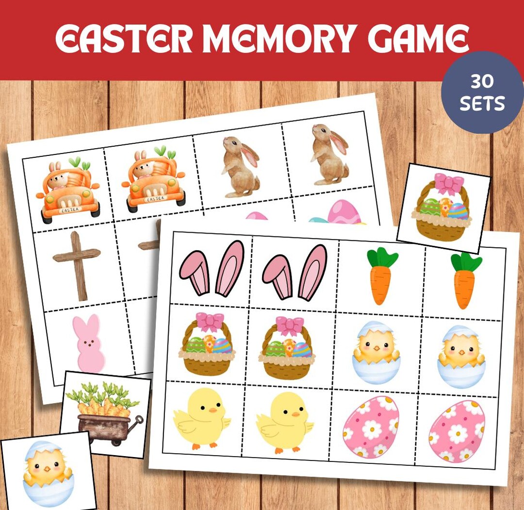 Easter Memory Matching Game, Montessori Kids Activity (PDF & JPG ...