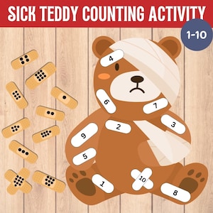 Sick Teddy Counting Game - Etsy