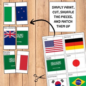 National Flags Matching Game: Montessori Geography Printable (PDF & JPG ...