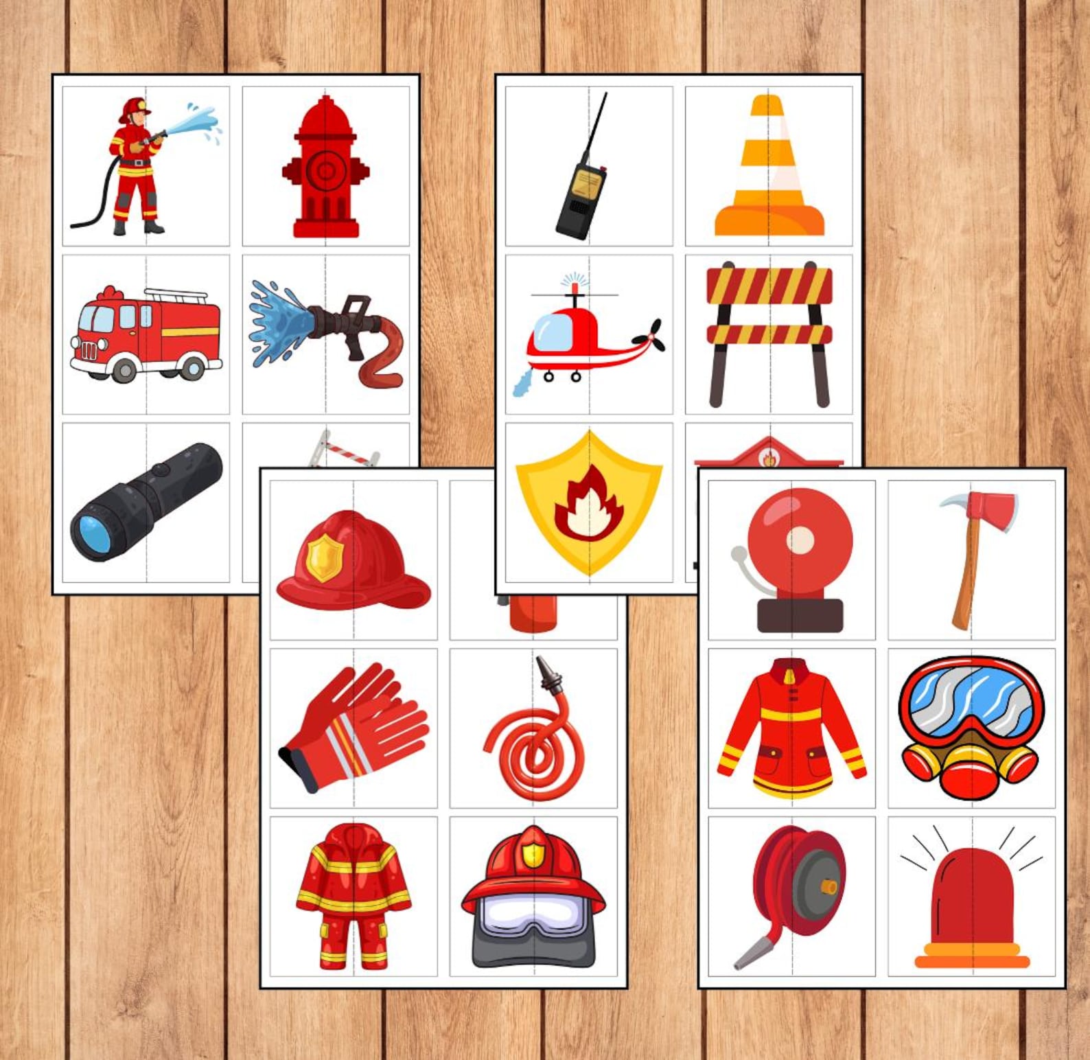 Firefighter Matching Game – Printable Learning Activity for Kids (PDF ...