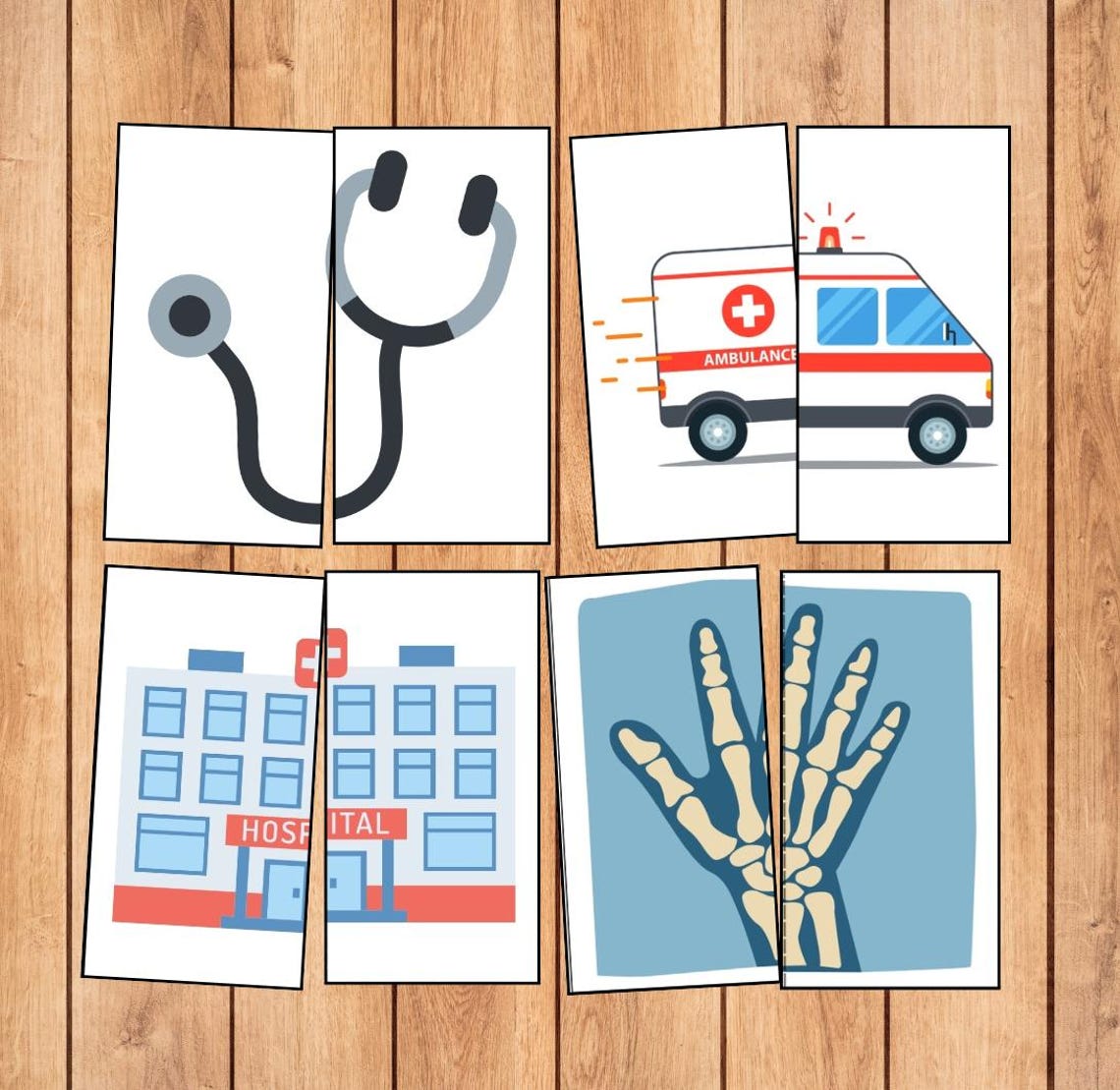 Doctor Matching Game – Medical Learning Printable for Kids Downloadable ...
