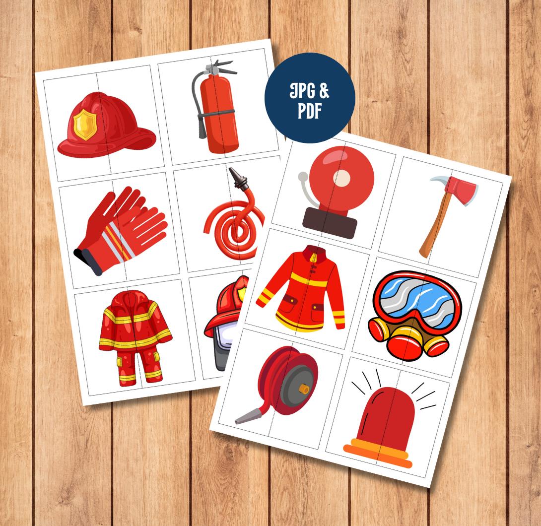 Firefighter Matching Game – Printable Learning Activity for Kids (PDF ...
