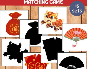 Chinese New Year Matching Game, Montessori Puzzle (PDF & JPG) - Etsy