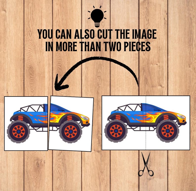 Monster Trucks Matching Game – Printable PDF & JPG | Montessori ...