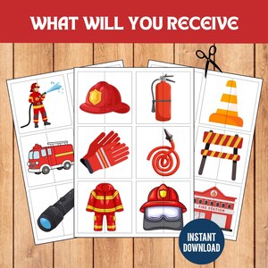 Firefighter Matching Game – Printable Learning Activity for Kids (PDF ...