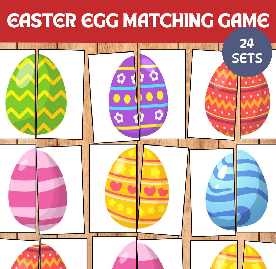 Easter Egg Matching Game, Montessori Symmetry Puzzle (PDF Pattern ...