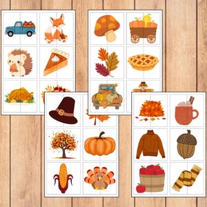 Thanksgiving Matching Game: Montessori Toddler Activity (printable PDF ...