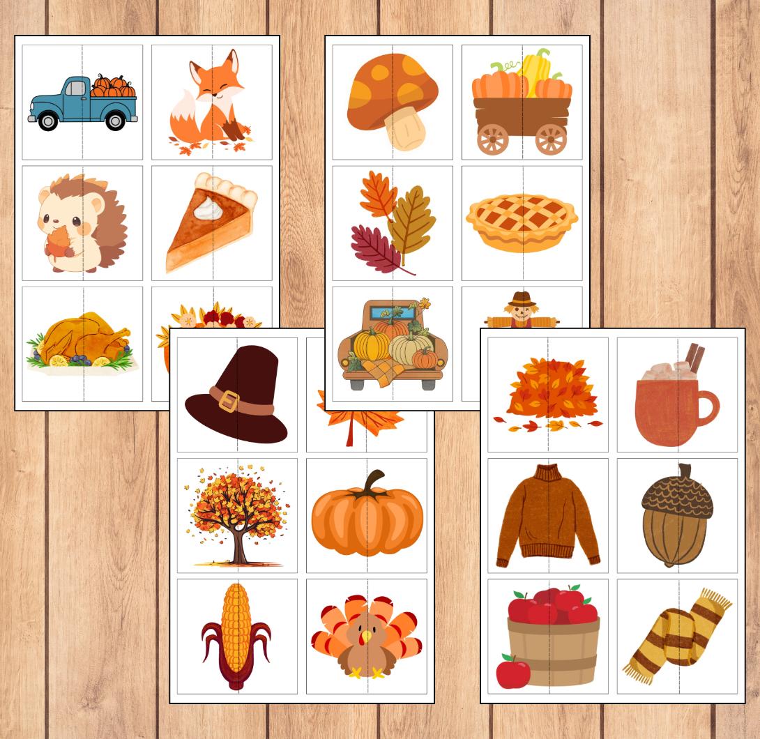 Thanksgiving Matching Game: Montessori Toddler Activity (printable PDF ...