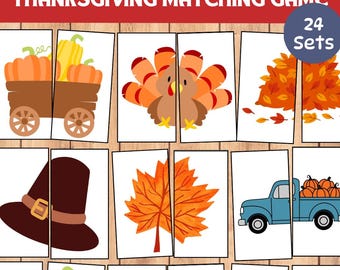 Thanksgiving Matching Game: Montessori Toddler Activity (printable PDF ...