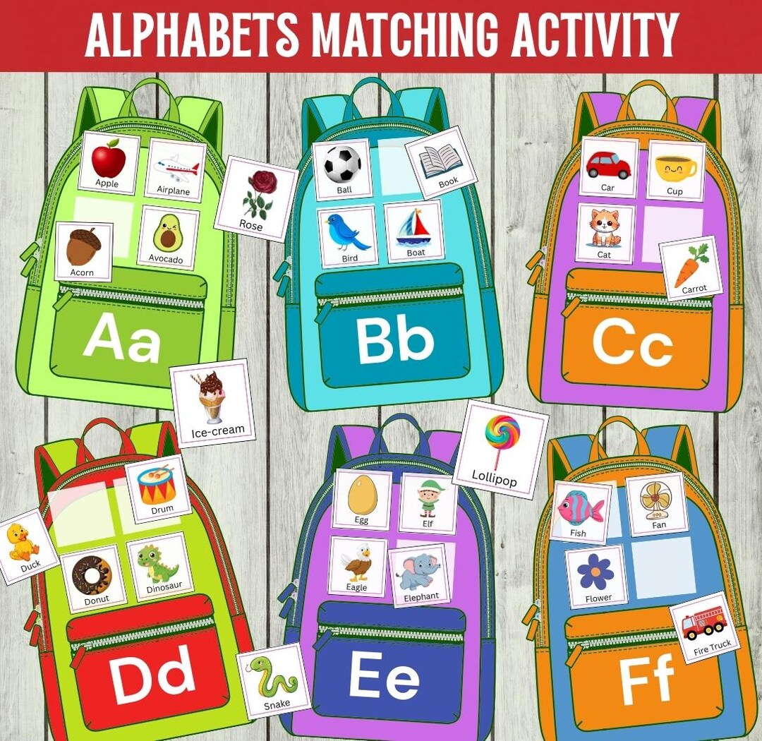 ABC Matching Game: Montessori Alphabet Sorting Activity (PDF Download ...