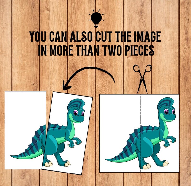 Dinosaur Matching Game: Printable Montessori Symmetry Puzzle (PDF ...