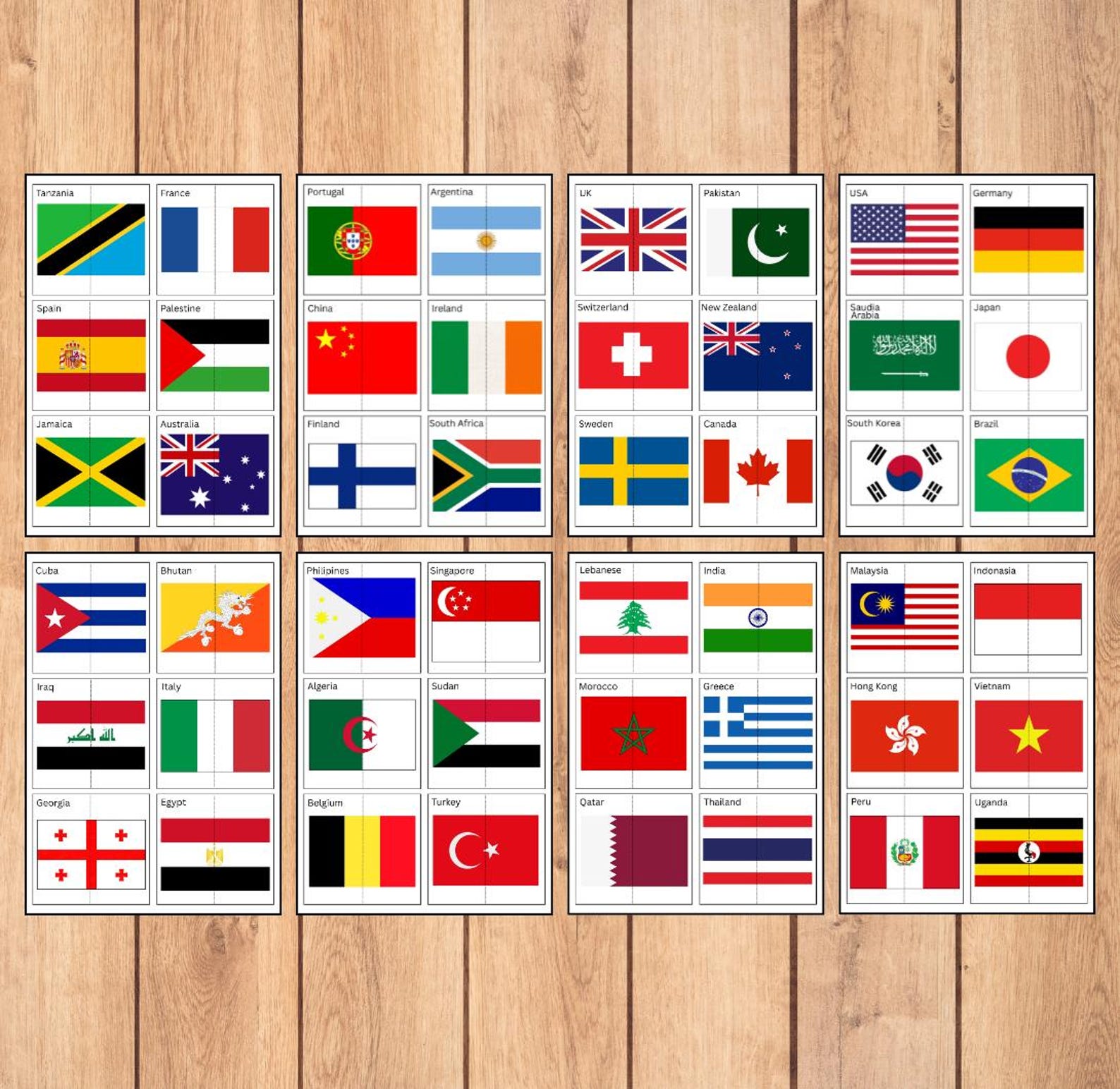 National Flags Matching Game: Montessori Geography Printable (PDF & JPG ...