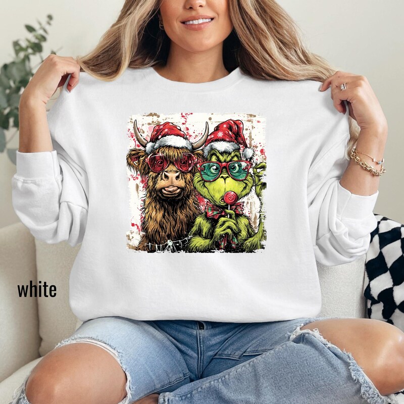 Grinch and Cow Dtf - Etsy