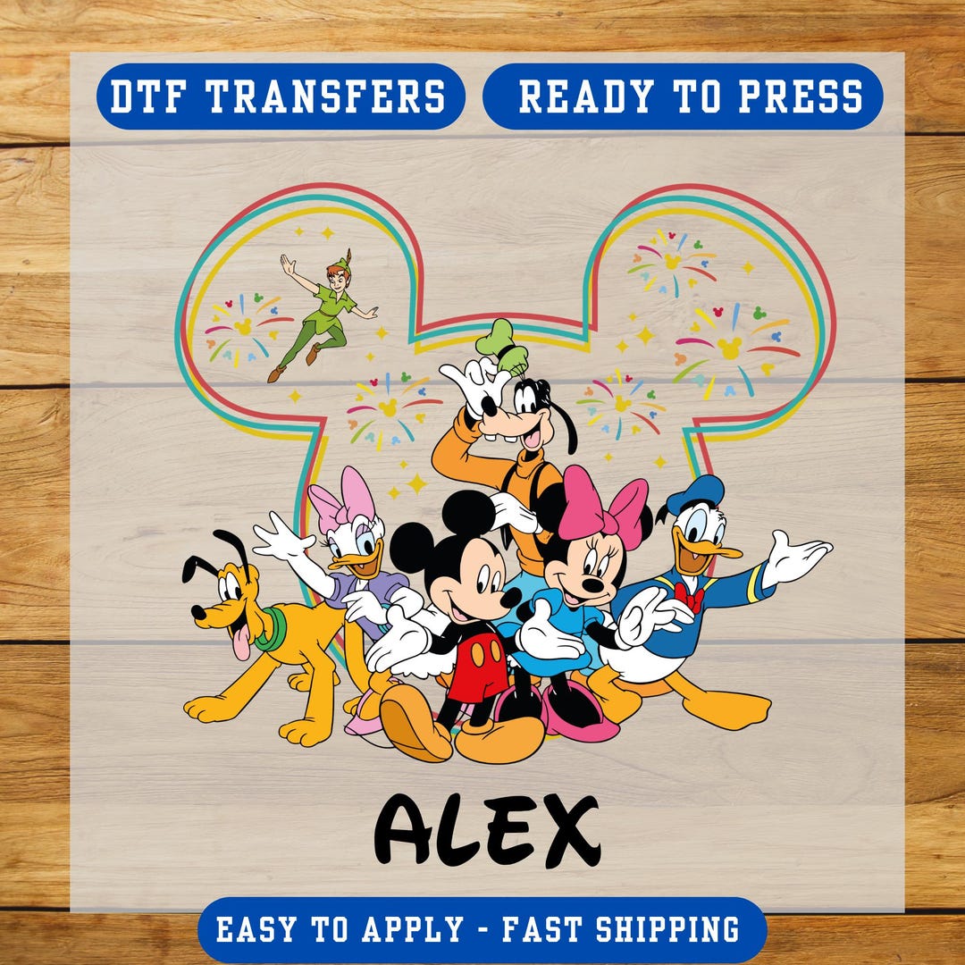 Personalized Mickey Mouse Shirt Transfer - Custom Name, Bow Option - Etsy