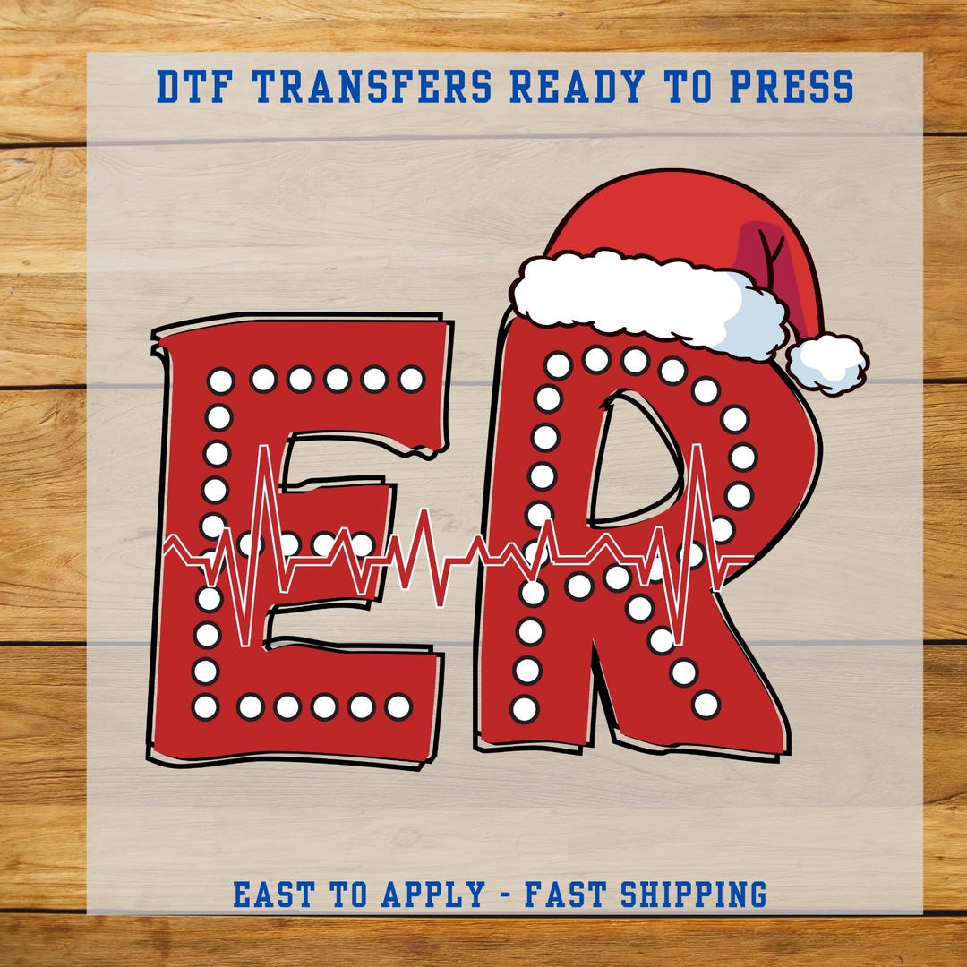 ER Christmas Heat Transfer: Nurse Doctor Holiday Ready to Press - Etsy