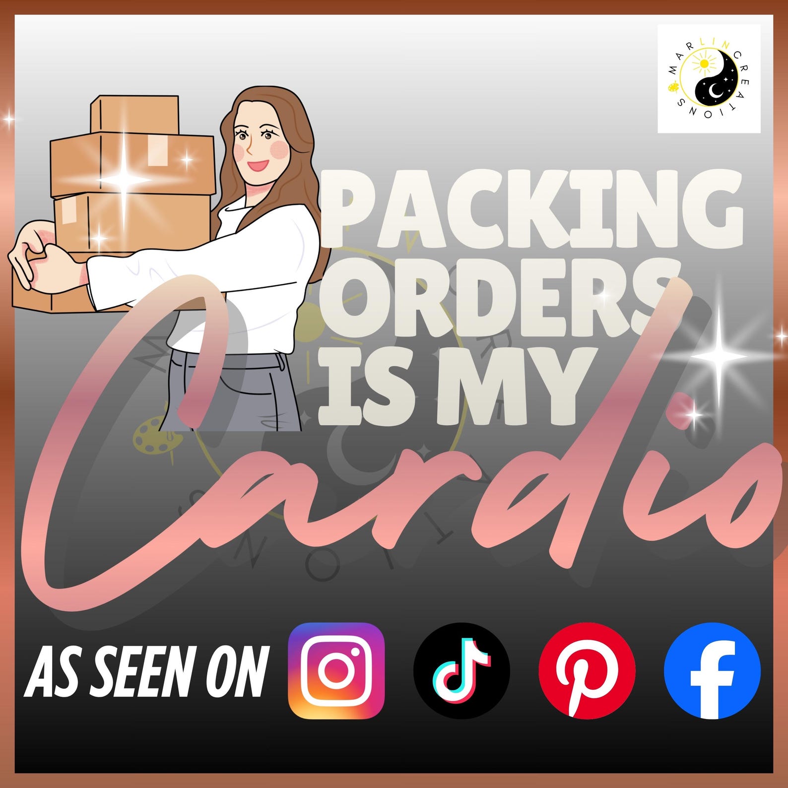 Packing Orders is My Cardio PNG| Small Business Owner Humor Digital ...