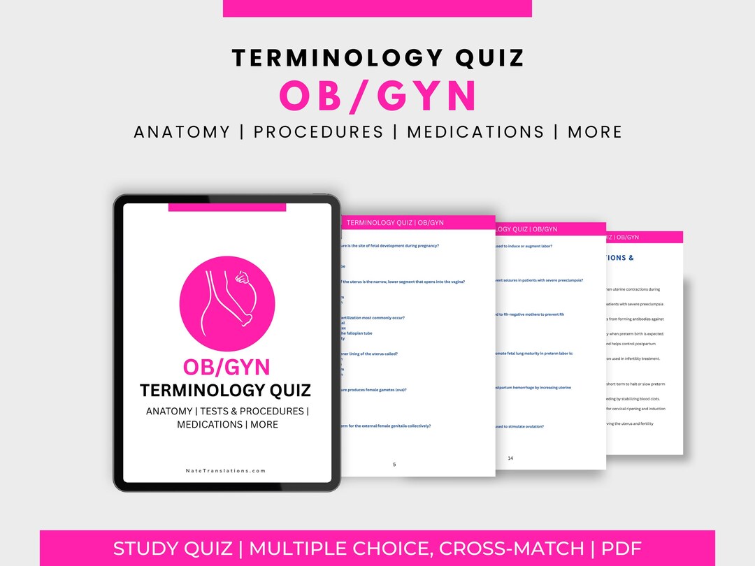 OB-GYN Terminology Quiz – Nursing Study Guide, Printable PDF Download ...