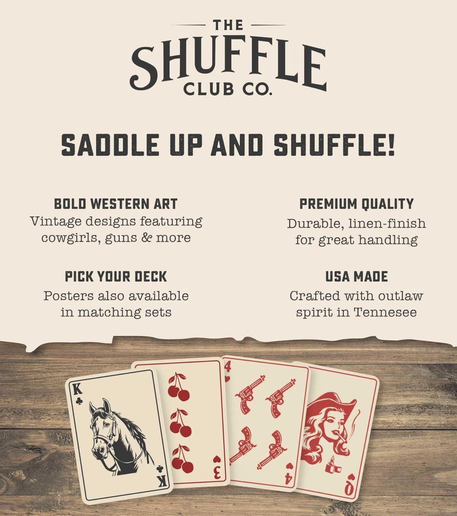 Western Cowboy Playing Cards – Rustic Linen Finish Poker Deck - Etsy