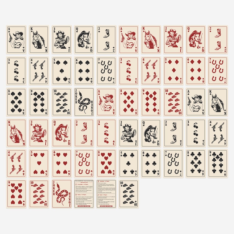 Vintage Western Playing Cards: Cowboy Poker Deck by Shuffle Club Co. - Etsy