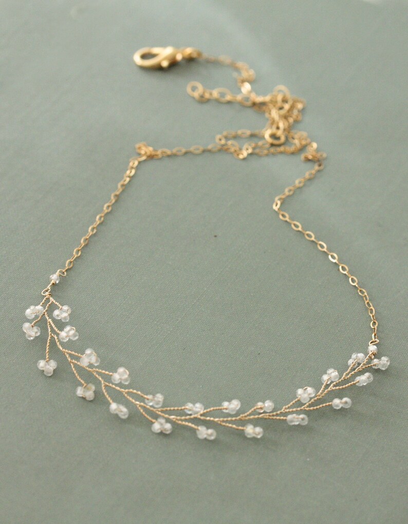 Delicate Crystal Hand- Wired Necklace - Etsy