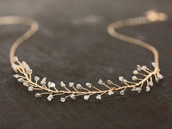 Rough Cut Diamond Necklace | Etsy