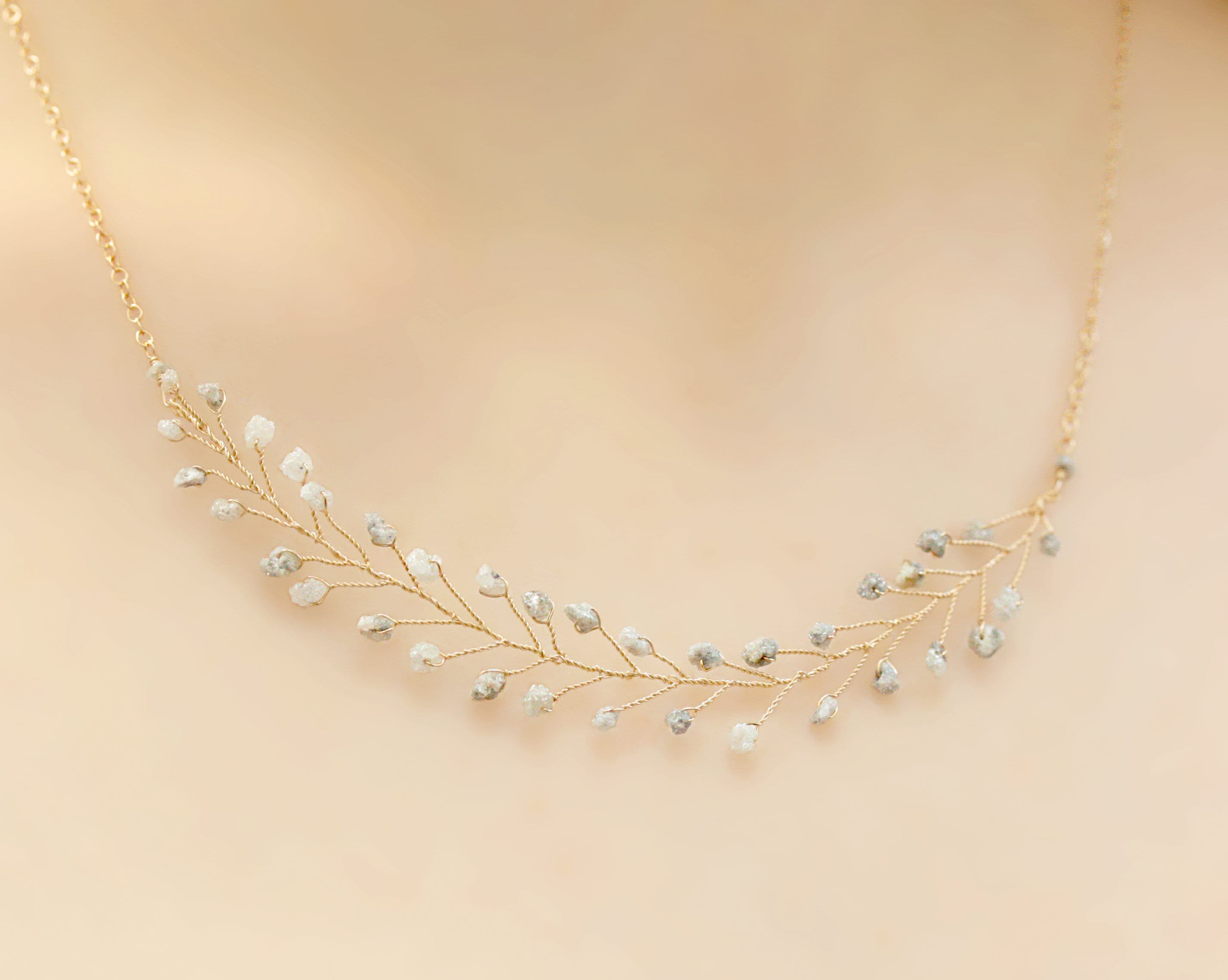 Rough Cut Diamond Necklace - Etsy