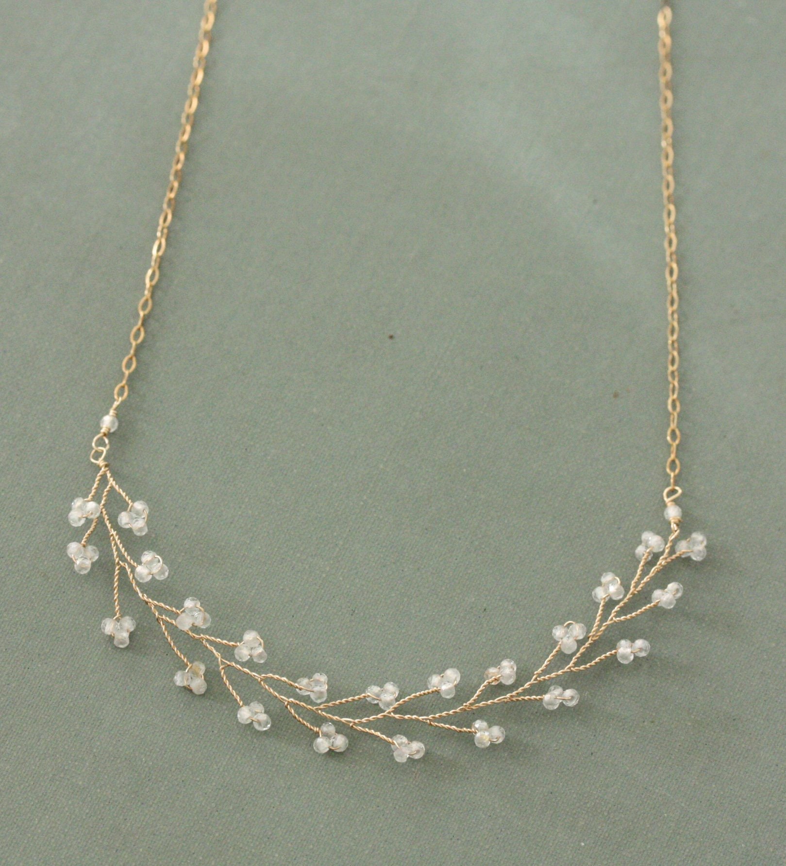 Delicate Crystal Hand- Wired Necklace - Etsy